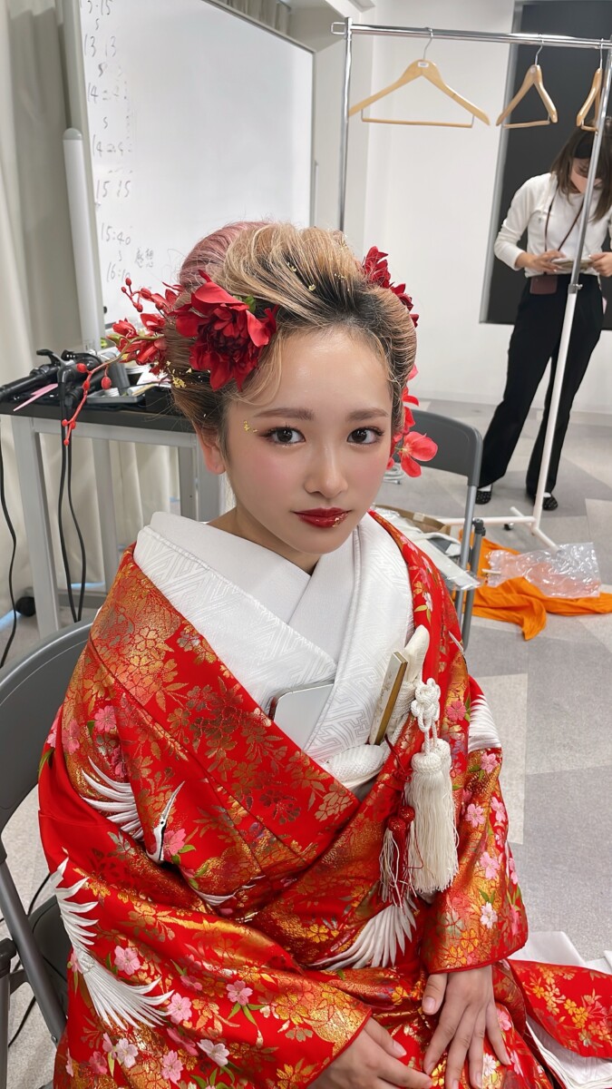 美容専門学校で和装のデモンストレーション | Atelier couturière ～アトリエクチュリエール～